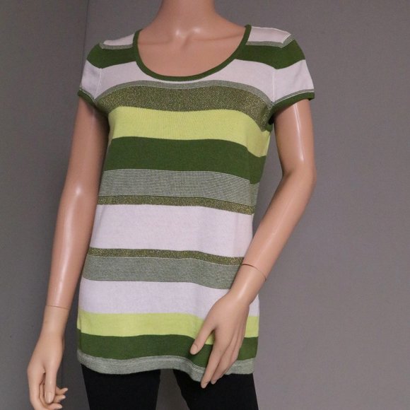 Conrad C | Tops | Size S Cap Sleeve Sweater Knit Striped Top Conradc ...